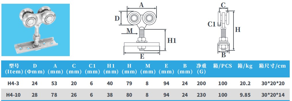 Heavy Duty Galvanized Steel Top Hanging Sliding Door Roller Wheel from ...